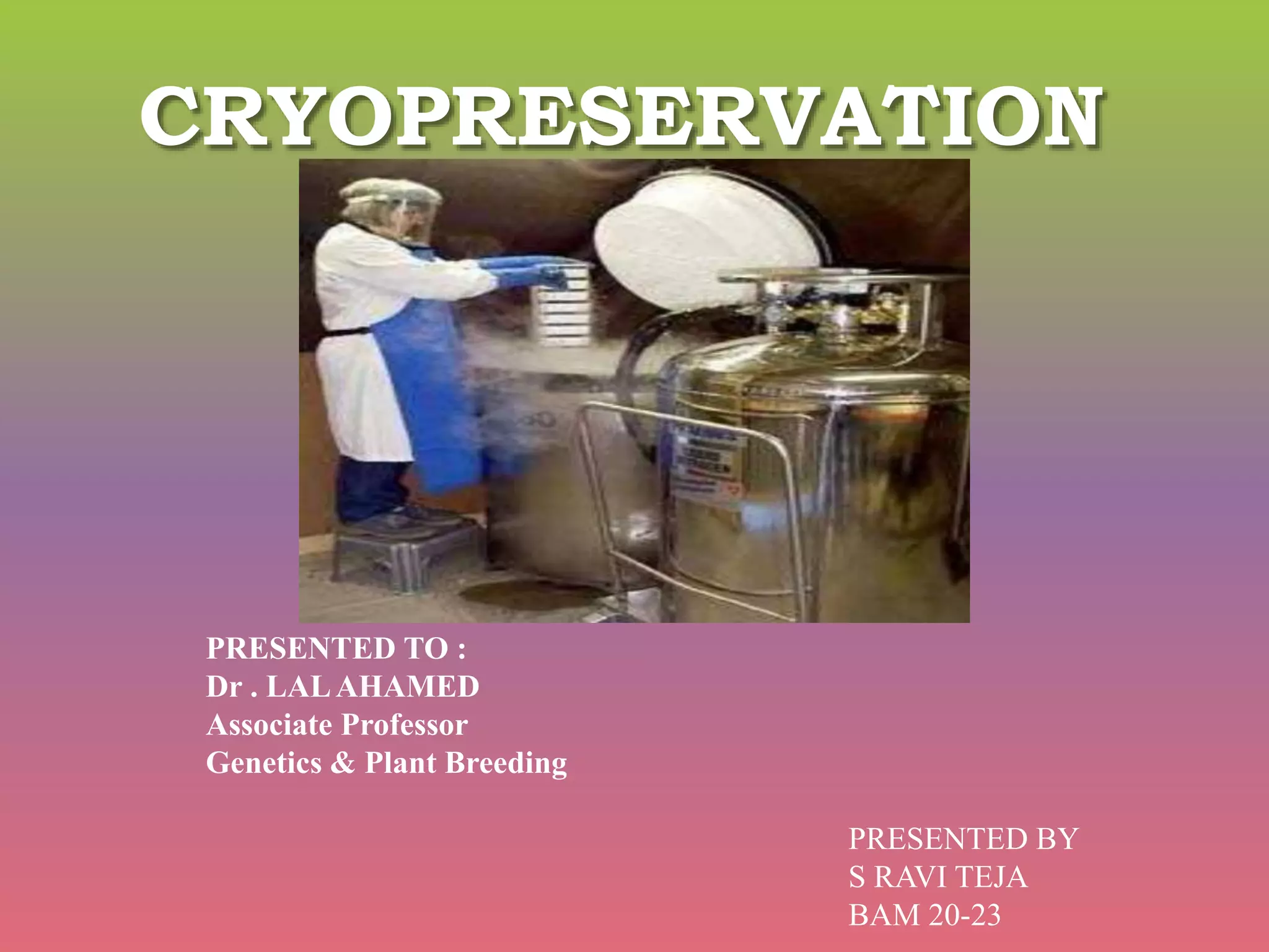 Cryopreservation | PPTX | Chemistry | Science