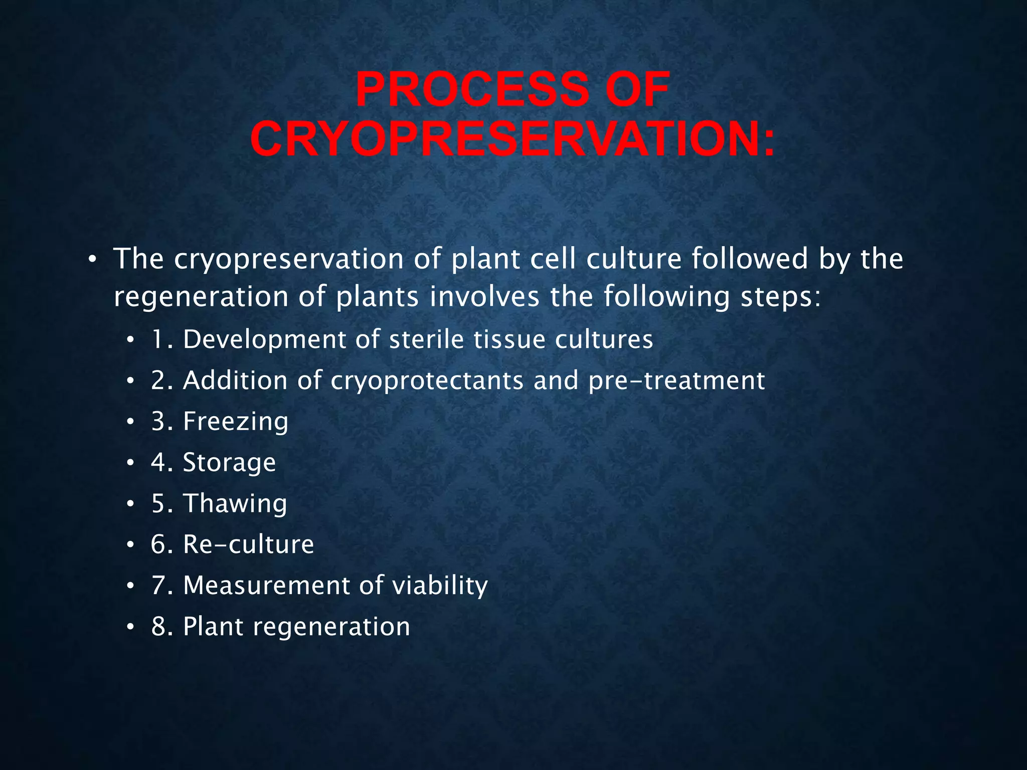 Cryopreservation | PPTX | Chemistry | Science