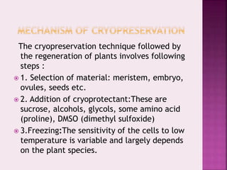 CRYOPRESERVATION IN ORNAMENTAL CROPS | PPTX