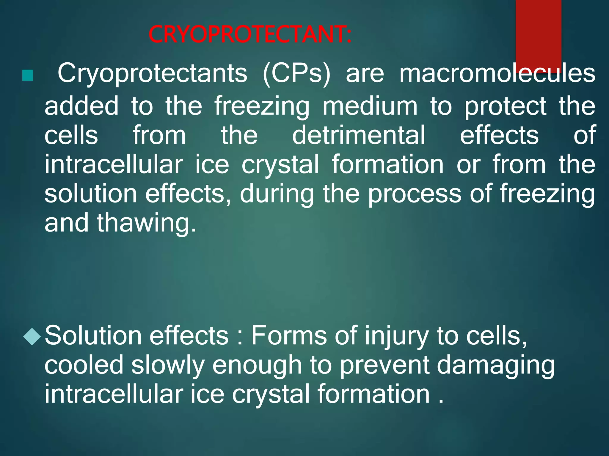 Cryopreservation and reconstitution of preserved cell lines | PPTX