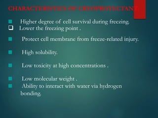Cryopreservation and reconstitution of preserved cell lines | PPTX