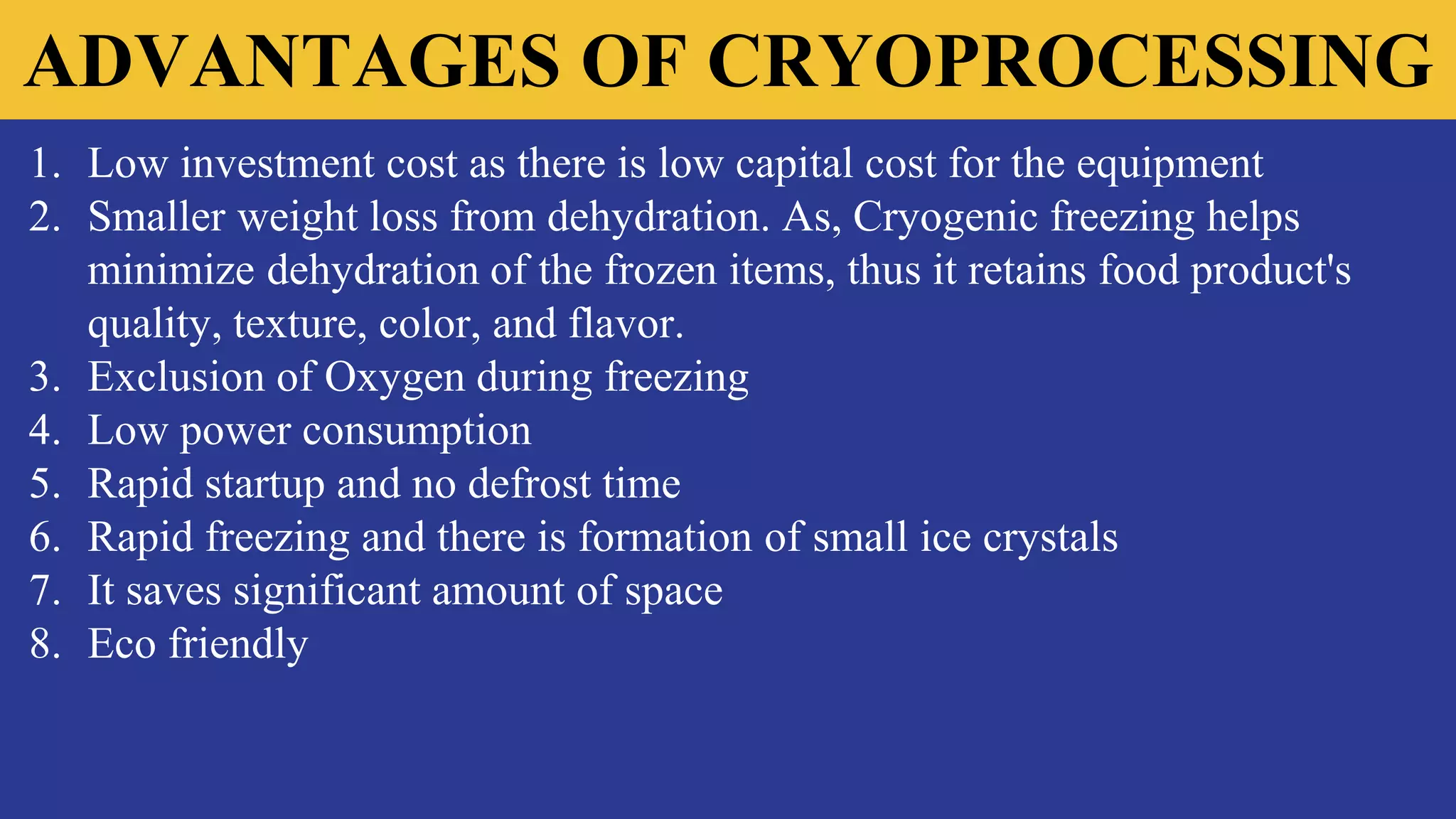 Cryopreservation of Food Products | PPTX