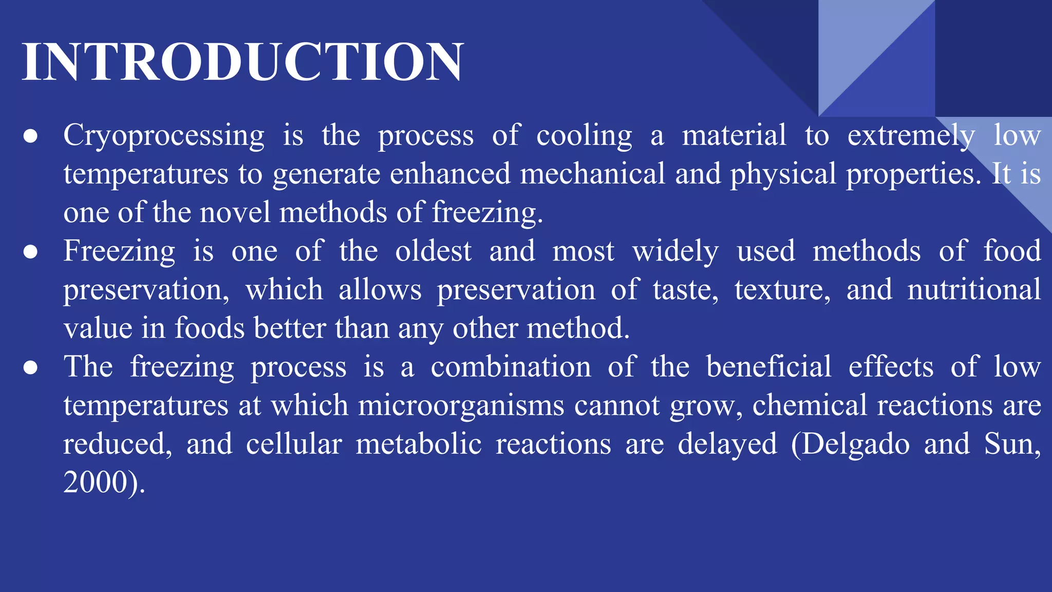 Cryopreservation of Food Products | PPTX