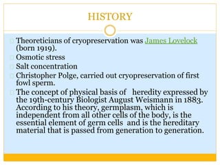 Cryopreservation of germplasm | PPTX