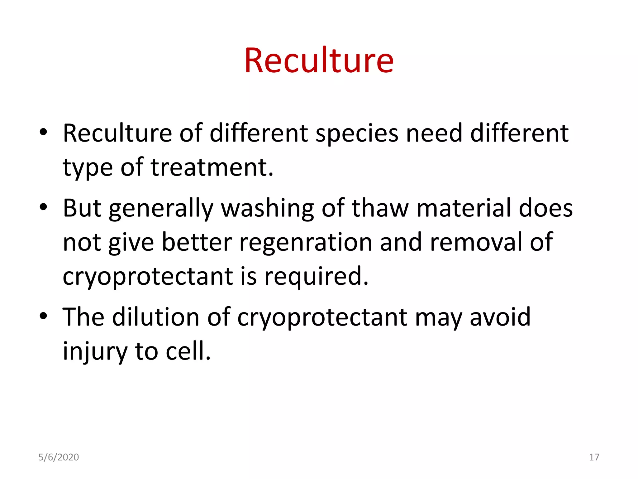 Cryopreservation, germplasm storage | PPTX