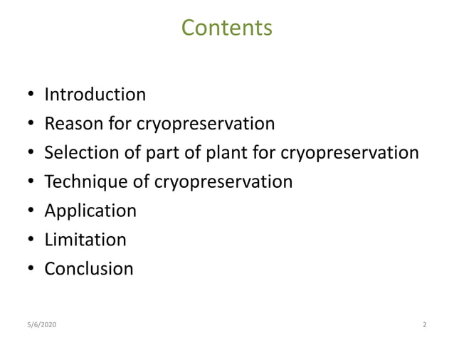Cryopreservation, germplasm storage | PPTX | Gardening | Home & Garden