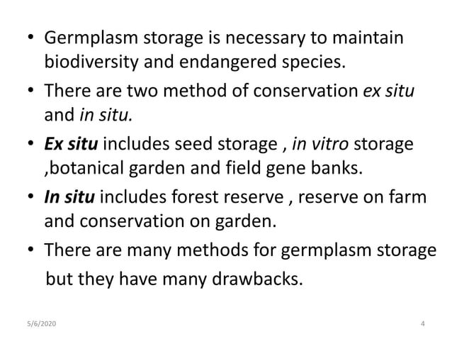 Cryopreservation, germplasm storage | PPTX | Gardening | Home & Garden