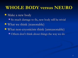 Cryopreserving the Brain | PPT