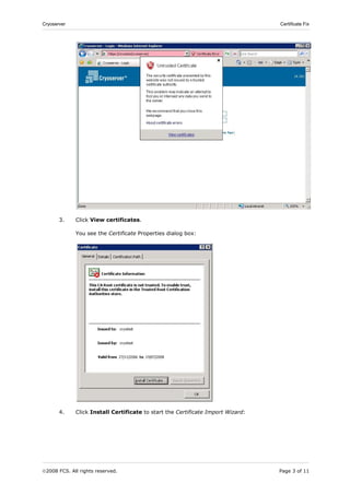 Cryoserver IIS Certificate Fix | PDF