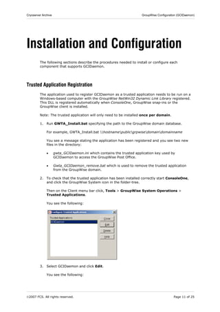 Cryoserver Configuring Groupwise | PDF