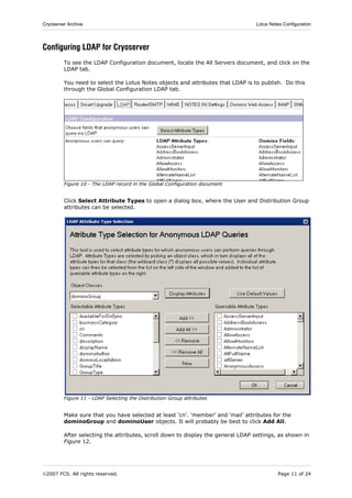 Cryoserver Configuring Lotus Notes | PDF