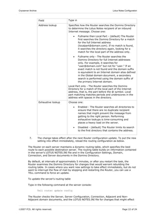 Cryoserver Configuring Lotus Notes | PDF