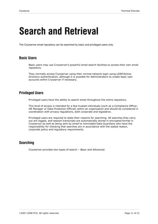 Cryoserver Technical Overview | PDF