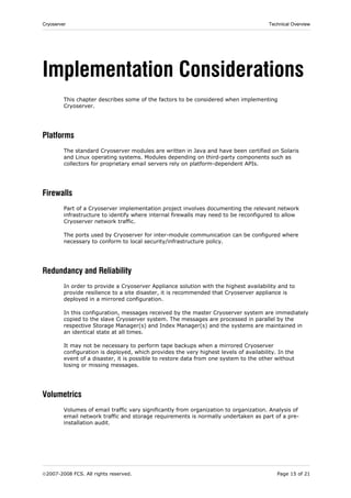 Cryoserver Technical Overview | PDF