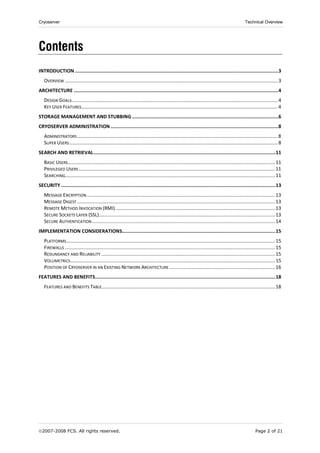 Cryoserver Technical Overview | PDF