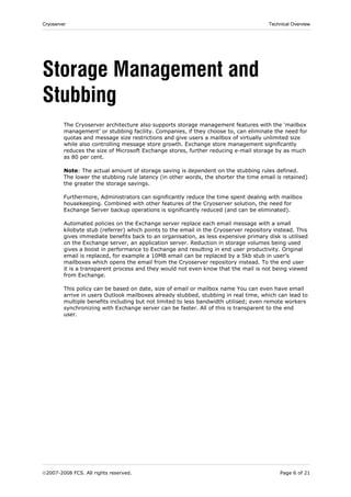 Cryoserver Technical Overview | PDF