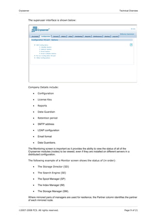 Cryoserver Technical Overview | PDF
