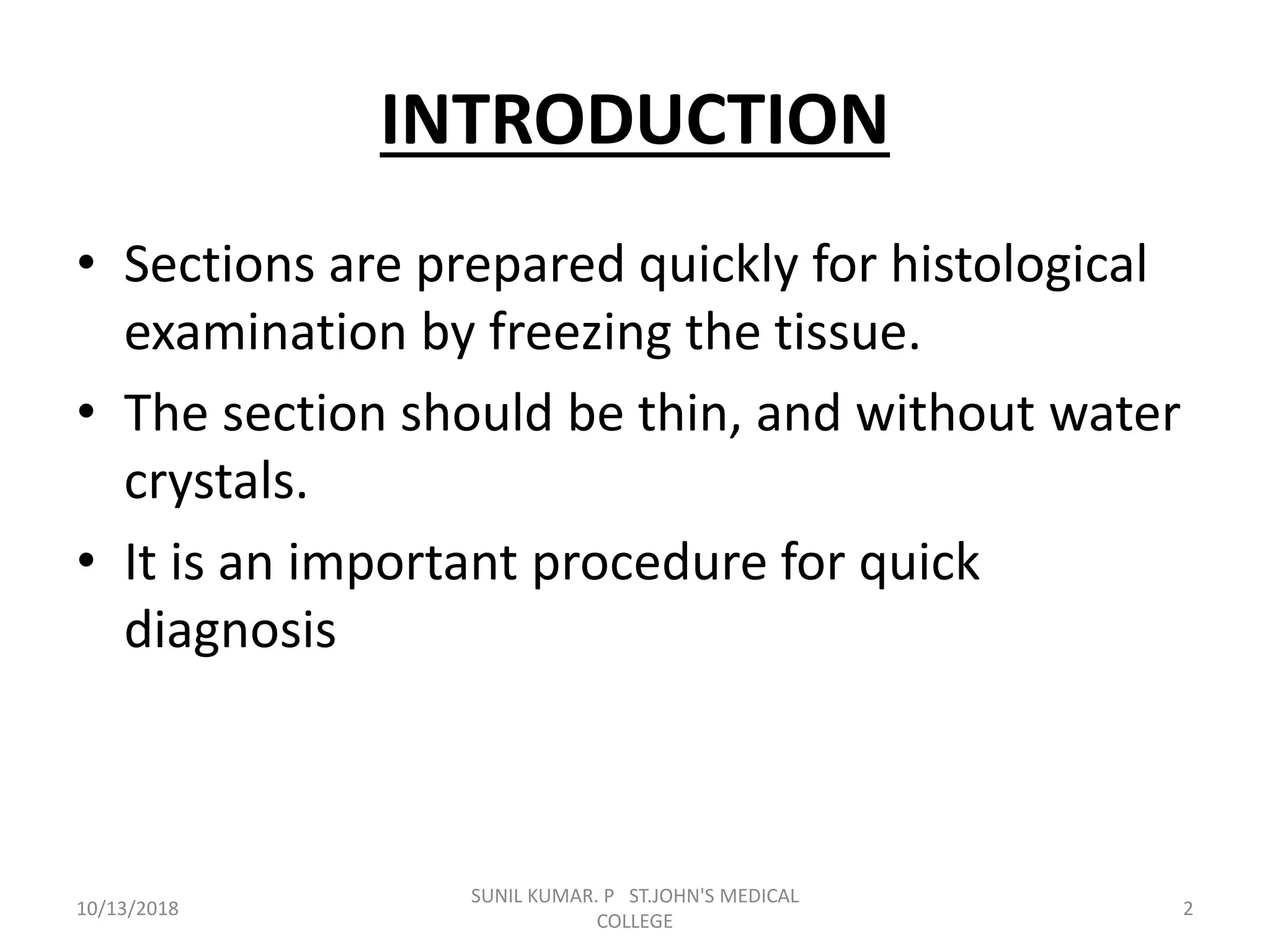 Cryostat and frozen section | PPTX