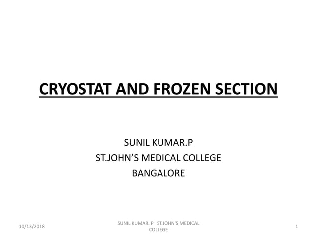 Cryostat and frozen section | PPTX