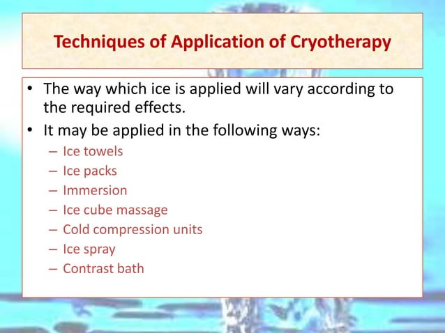 Cryotherapy | PPTX | First Aid | Injuries