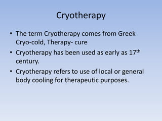 Cryotherapy | PPTX