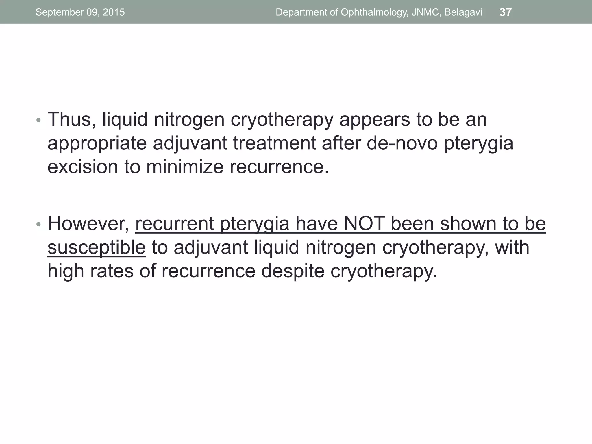 Cryotherapy in Ophthalmology | PPTX