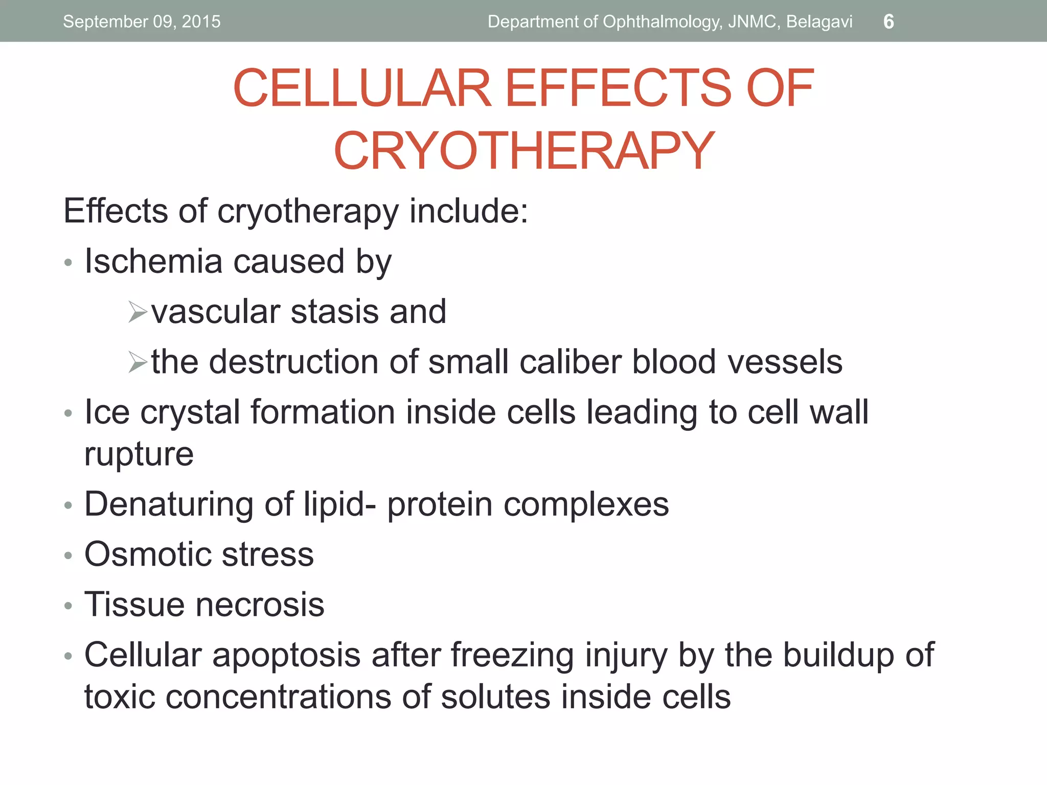 Cryotherapy in Ophthalmology | PPTX
