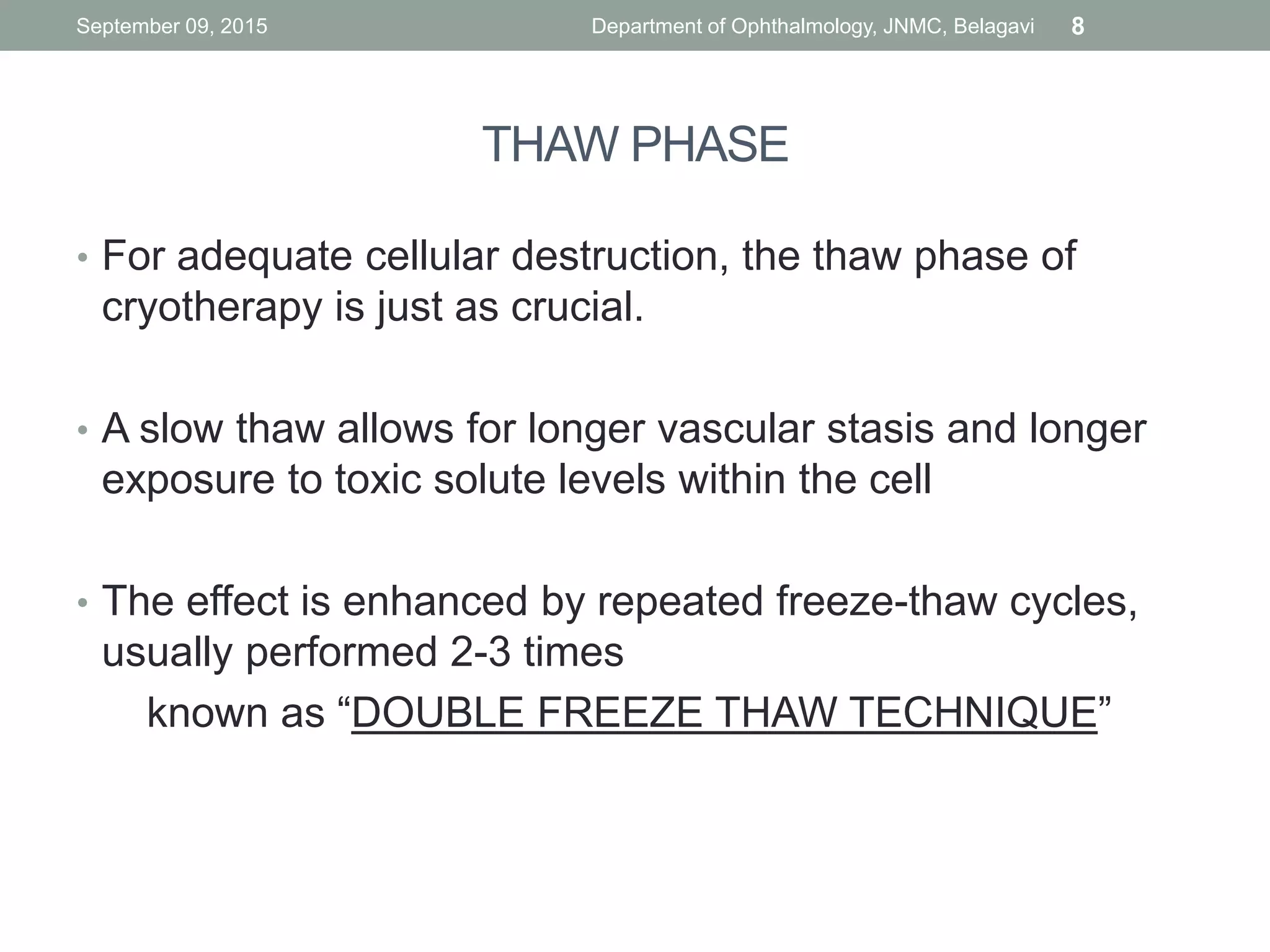 Cryotherapy in Ophthalmology | PPTX