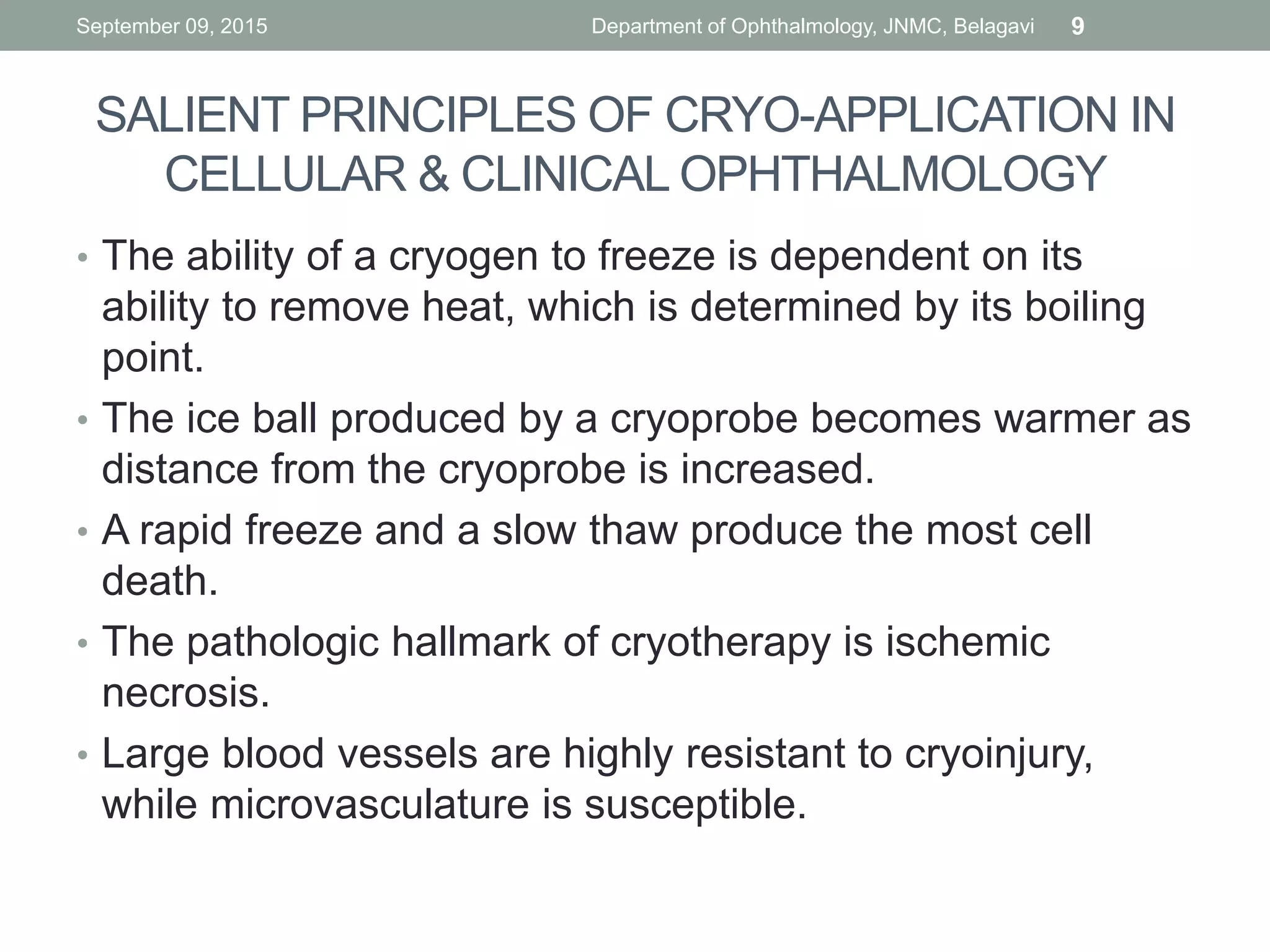 Cryotherapy in Ophthalmology | PPTX