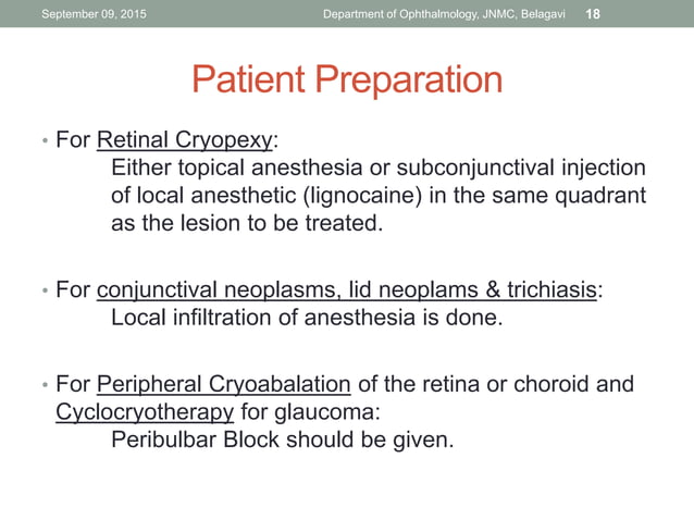Cryotherapy in Ophthalmology | PPTX