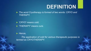 Cryotherapy | PPT