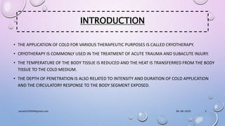Cryotherapy.(.physiotherapy management) | PPTX