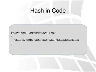 Crypography in c# | PPTX | Programming Languages | Computing