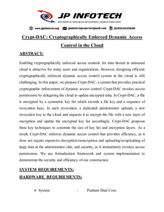 Crypt-DAC: Cryptographically Enforced Dynamic Access Control in the Cloud | DOCX