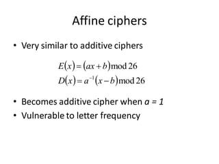 Cryptanalysis - basic ciphers and a bit more | PDF