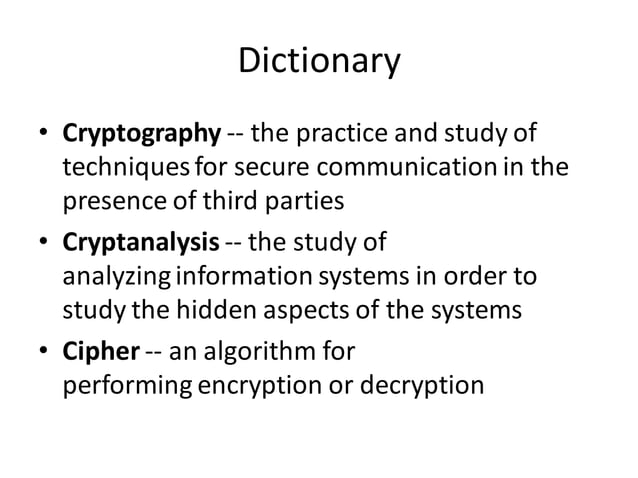 Cryptanalysis - basic ciphers and a bit more | PDF
