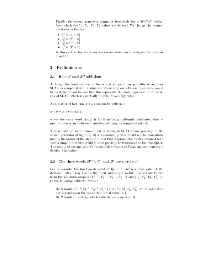 Cryptanalysis of the seal encryption algorithm | PDF