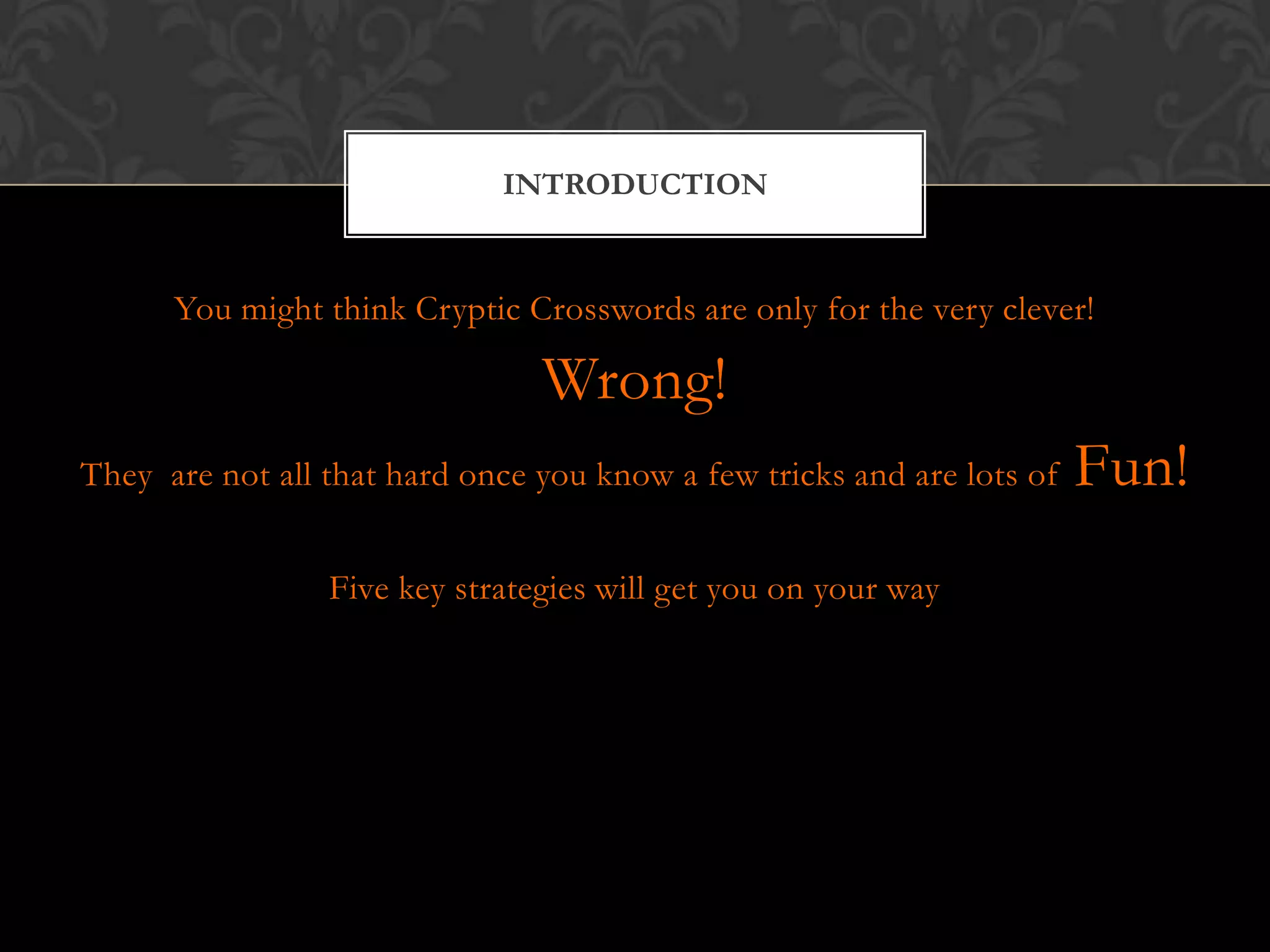 Cryptic crosswords | PPTX