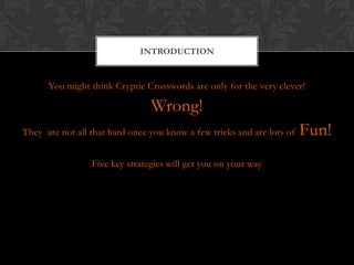 Cryptic crosswords | PPTX