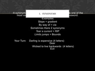 Cryptic crosswords | PPTX