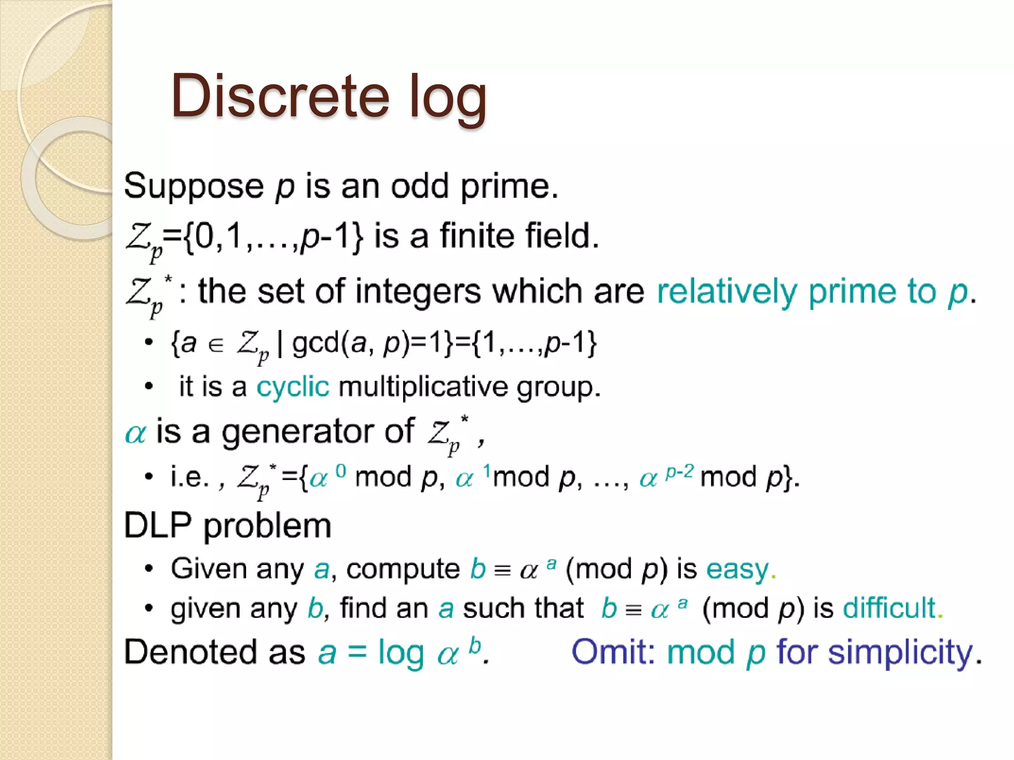 Basics of Mathematical Cryptography | PPTX
