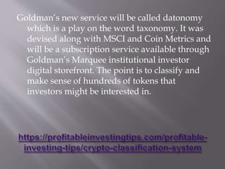 Crypto Classification System | PPTX | Stocks and Bonds | Personal Investing
