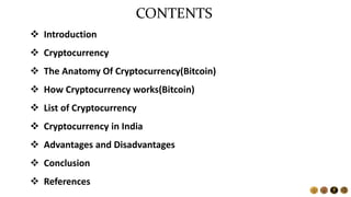 An in depth presentation of Cryptocurrency. | PPTX