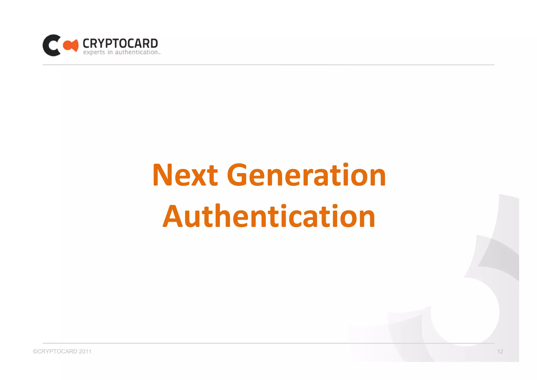 Cryptocard Next Generation Authentication | PDF