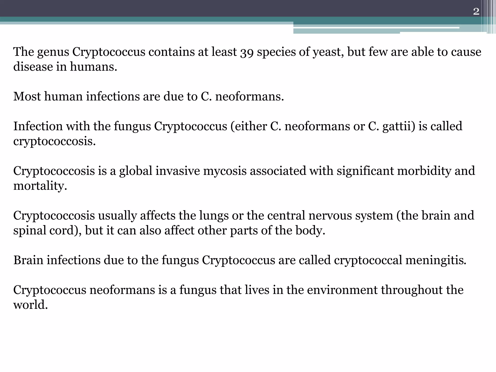 Cryptococcal Meningitis SEMINAR | PPTX