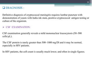 Cryptococcal Meningitis SEMINAR | PPTX