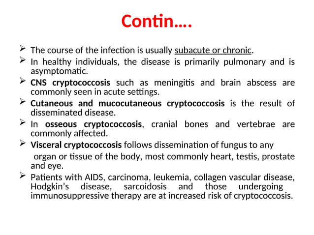 Cryptococcus. var. gattii, var. neoformans and var. grubii. | PPT ...