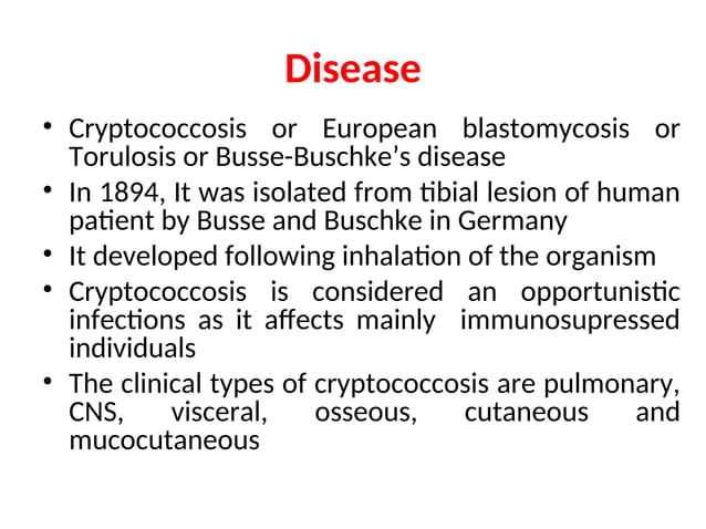 Cryptococcus Var Gattii Var Neoformans And Var Grubii Ppt Infectious Diseases