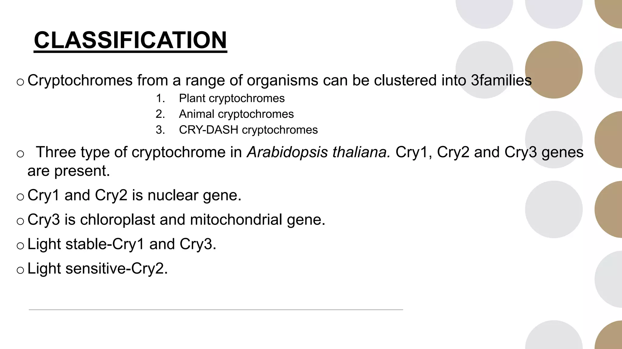 cryptoctochromes and phototropins | PPTX