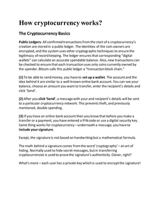 Cryptocurrency seminar topic presentation using MSWord. | DOCX